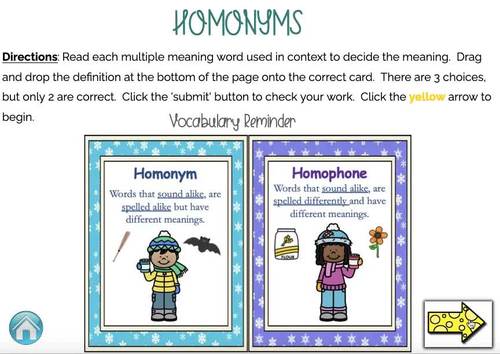Winter Multiple Meaning Words Boom™ Cards Speech Therapy & Language
