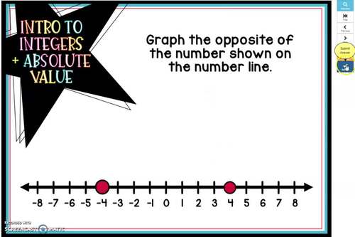 Intro to Integers and Absolute Value 6th Grade Boom Cards by Lisa Davenport