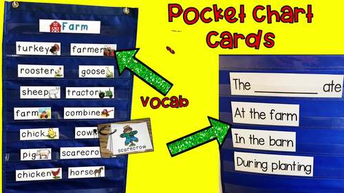 Farm Vocabulary Words and Picture Cards for Writing Center Write the ...