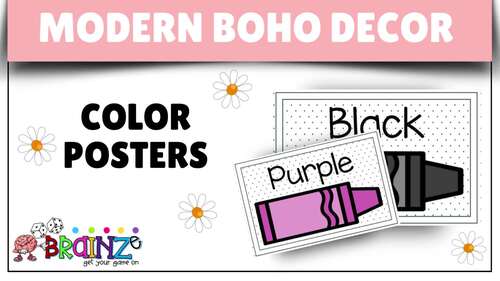 Colors Posters Spotty Boho Calm Classroom | Neutral Classroom Decor by ...