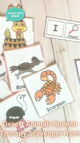 Desert Animals Speech Therapy Articulation Scavenger Hunt Activity