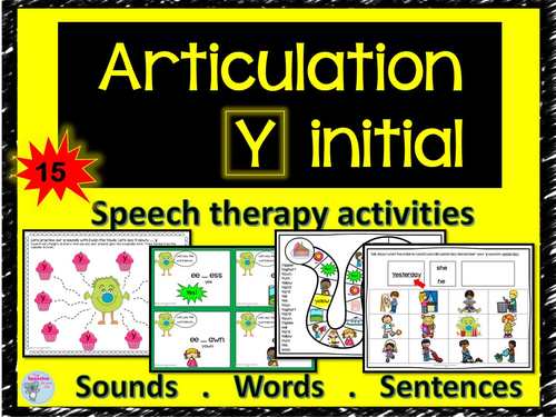 Articulation Y initial sound speech therapy activities by The Speechie ...