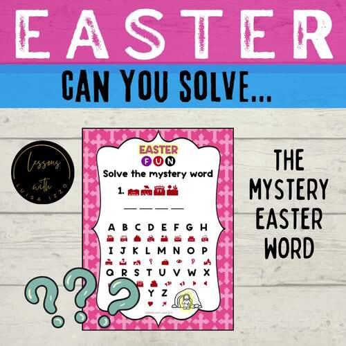 Easter Religious Activity-Solve the Mystery Word Activity! No Prep fun!