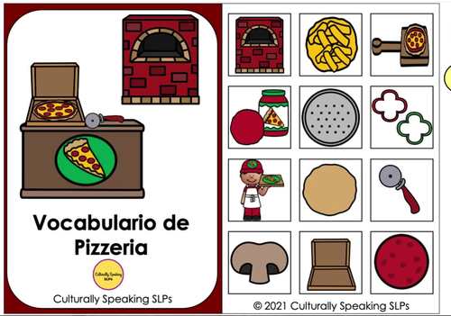 Libro Interactivo de Vocabulario de Pizzería & BOOM CARDS | TPT