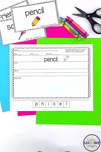 Making Words BACK TO SCHOOL Writing Center by Little Learning Corner