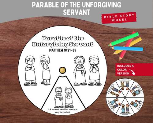 Parable of the Unforgiving Servant Coloring Wheel | Forgiveness Bible Story