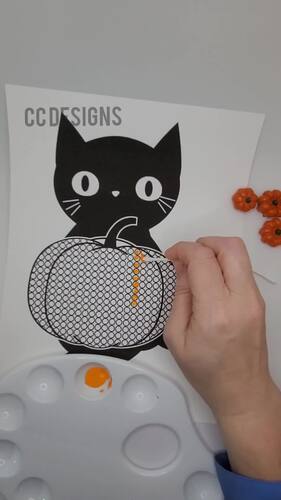Halloween Dot Painting Qtip Painting Project Halloween Fall Cotton Swab ...