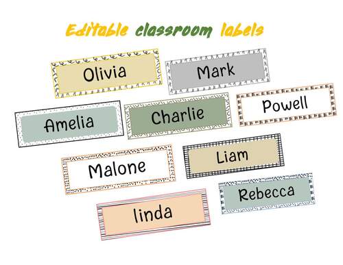 Student Name Tags, Classroom Labels, Editable Classroom Labels, Student ...