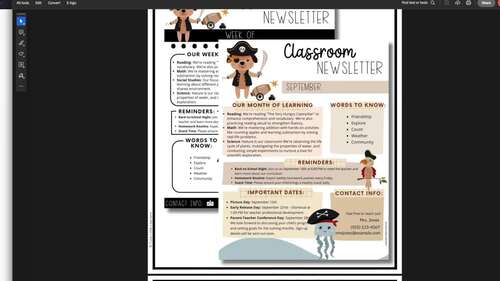 Editable Newsletter Templates Pirate Themed Weekly & Monthly by ...