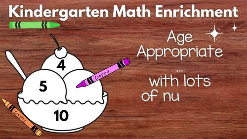 Kindergarten Math Enrichment Packets Fun Independent PRINTABLE CHALLENGES
