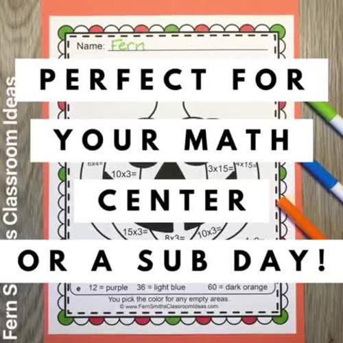 Halloween Color By Number Addition Subtraction Multiplication ...