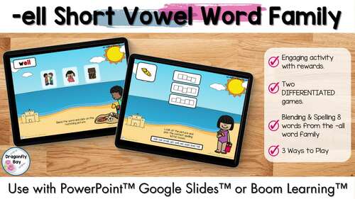 ell Short E Spelling and Blending Word Family 2 Phonics Digital Games