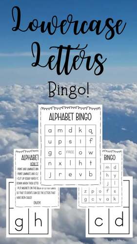 Lowercase Alphabet Bingo-30 Different Boards, 1 Blank Board, & Letter ...