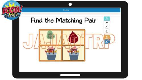 Autmn Matching Objects - Boom Cards Distance Learning by jajaotrp