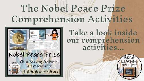 Nobel Peace Prize Close Reading Comprehension Activities | 3rd Grade ...