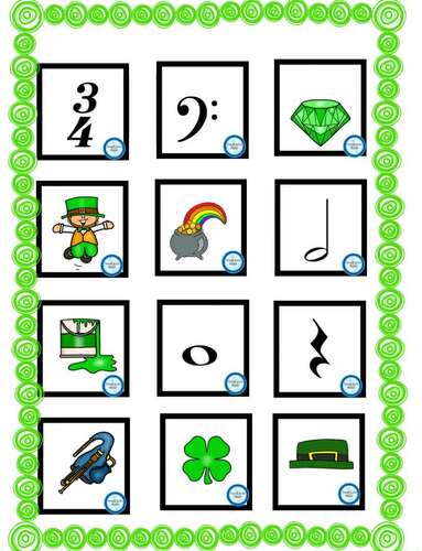 St. Patrick's Day Music Bingo, Grades K - 4, Elementary Music | TPT