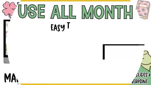 March Themed Weekly Slides, March and St. Patrick's Agendas Google Slides