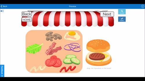 Make a Burger: Memory Game (2 units) Boom Cards™ by Mau SLP | TPT