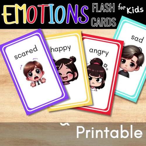 Feelings and Emotions Flash Cards by Reham's Classroom | TPT