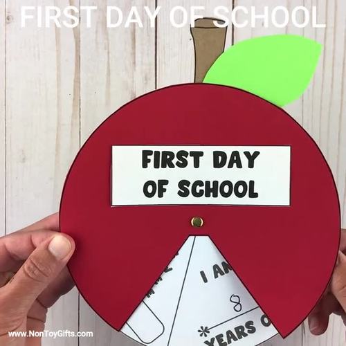 First Day of School Apple Spinner Craft by Non-Toy Gifts | TPT