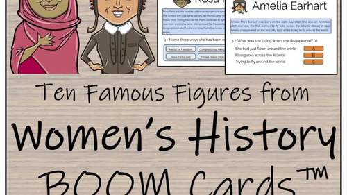 Women's History Month BOOM Cards™ Comprehension Bundle 3rd Grade & 4th ...
