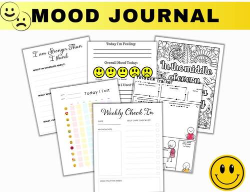 Mood Journal – Emotional Wellness - Self-Care & Mood Trackers | TPT
