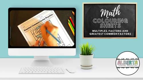 FUN Math Practice Coloring Sheets Multiples, Factors, GCF Alberta New ...