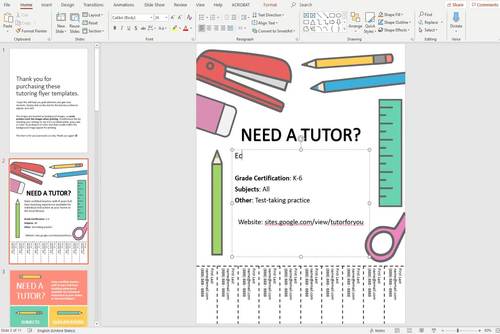 Tutoring Flyer Templates - 10 Digital Posters (A) by The Lost Teacher