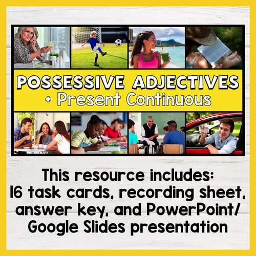 ESL Task Cards - Possessive Adjectives | Activities for ESL ELL EFL ...