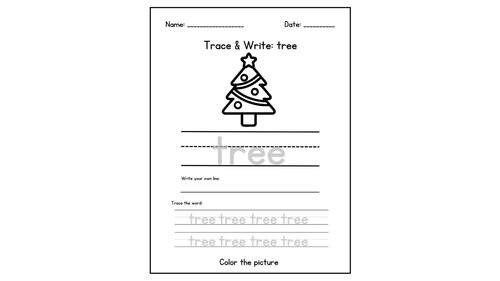 Christmas Word Tracing Worksheets | Vocabulary & Handwriting Practice