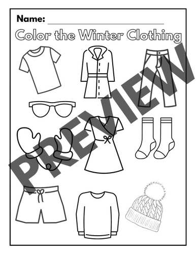 Winter Clothing Activity Pack by Sian Camana | TPT