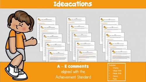 Australian Curriculum Year 6 The Arts Report Card Comments - Bundle Pack