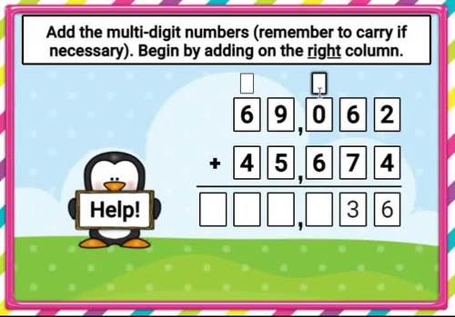 Fall Semester Boom Cards - Common Core Multi-Digit Addition Bundle
