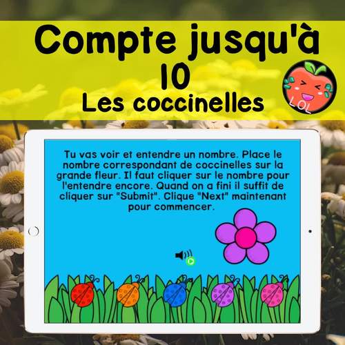 Compte jusqu'à 10 | Les coccinelles | Cartes Boom avec audio | TpT