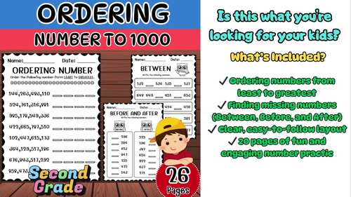 Ordering Numbers to 1000 | Before | After and between number Worksheets ...