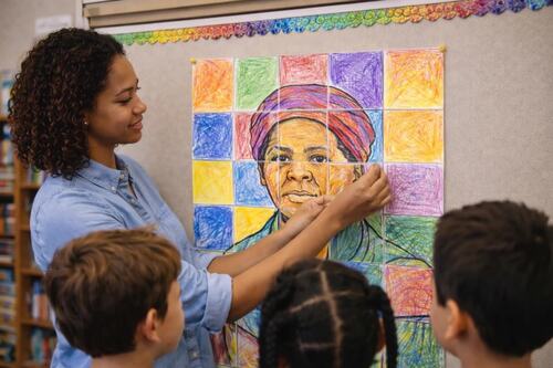 Black History Month Activity | Harriet Tubman Collaborative Coloring Poster