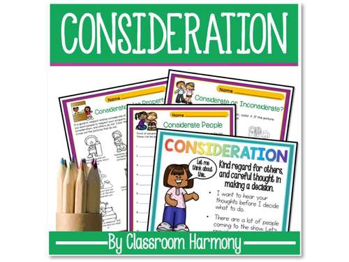CONSIDERATION Social Emotional Learning Lessons and Activities ...