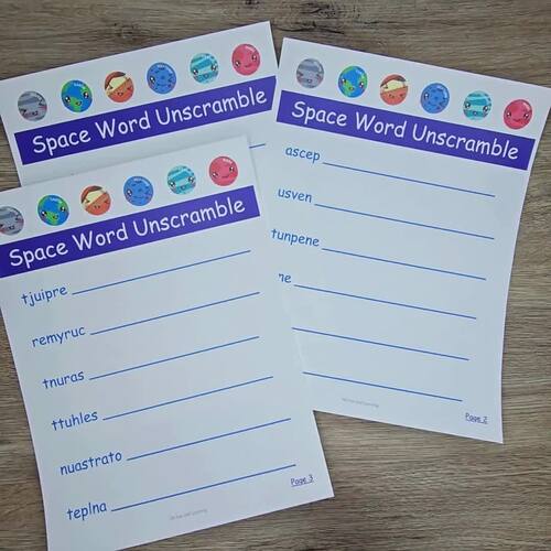 Space Word Scramble Activity by HH Fun and Learning | TPT