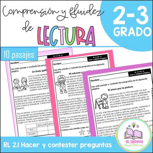 Comprension y fluidez de lectura en Español| Fluency & Comprehension ...