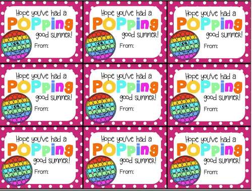 Pop It / Push Pop Toy End of Summer Tag (Hope you've had a popping good ...