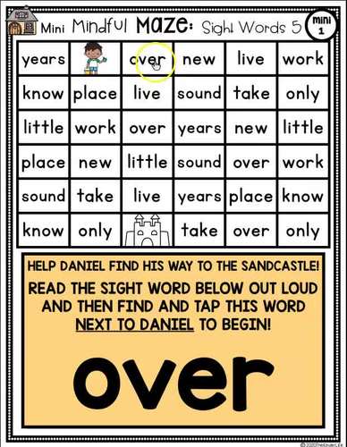 Interactive PDF Sight Words Mazes Second 100 *101-150 Distance Learning