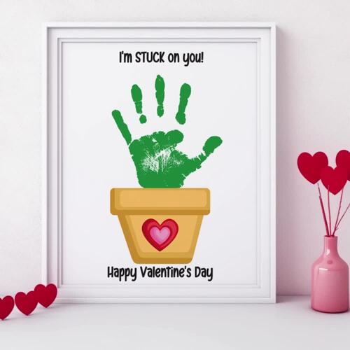 Valentine's Day Handprint Craft | Parent Gift Printable Valentines Day ...