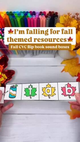 Fall Theme Flip Book Sound Boxes {170+ CVC Words} by Thompson Teaches Tiny