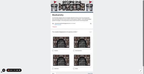 Life Science Dungeon Themed Google Form by Avery Science | TPT