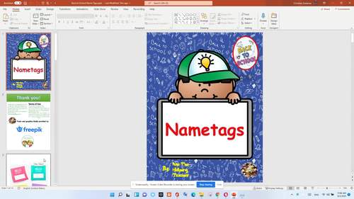 Back to School Name Tags Printable Editable Power Point | TpT