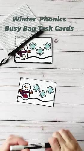 Winter Phonics Task Cards by Kathleen's Kindergarten | TPT