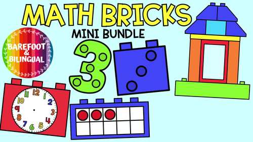 Toy Bricks Math Clipart Mini Bundle - 6 Sets in 1 - Clock, Number ...