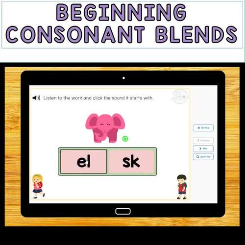 Beginning Consonant Blends Boom Cards by Limes and Lemons | TPT