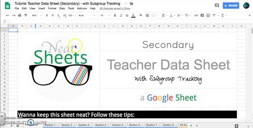 Secondary Teacher Google Data Sheet (RTI) - with Subgroup Tracking