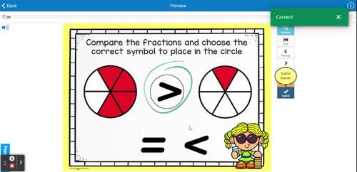 Comparing Fractions BOOM Cards™ | Fraction Activity by The Froggy Factory
